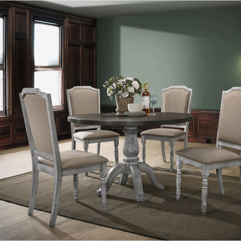August Grove® Iris Round Pedestal Wood Dining Table | Wayfair